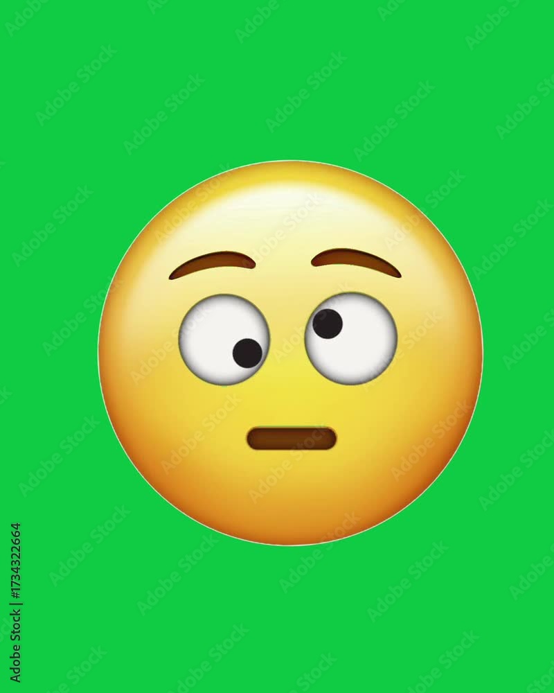 Animated silly emoji with crossed eyes and spinning motion. Funny dumb ...