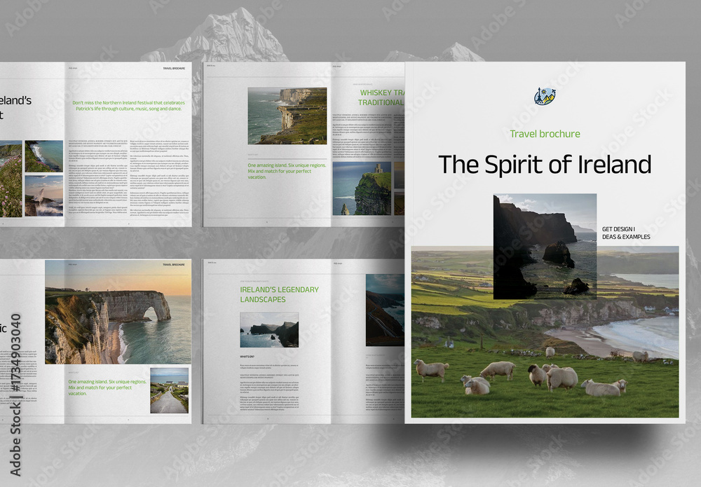 Travel Spirit Of Ireland Brochure Layout Stock Template | Adobe Stock