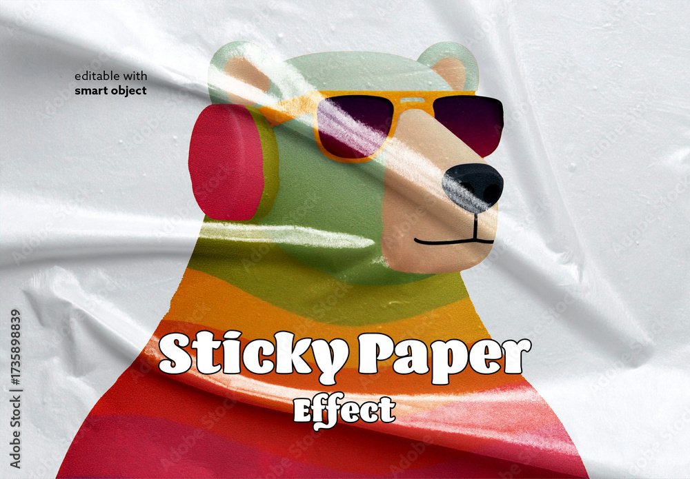 Sticky Paper Photo Effect Stock Template | Adobe Stock