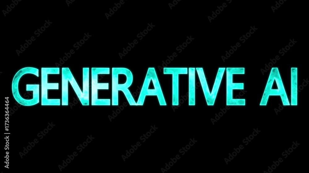 GENERATIVE AI text animation. neon Glow Text Effect with Word ...