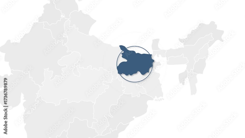 Bihar, India Animated Political Map | Professional State Geography ...