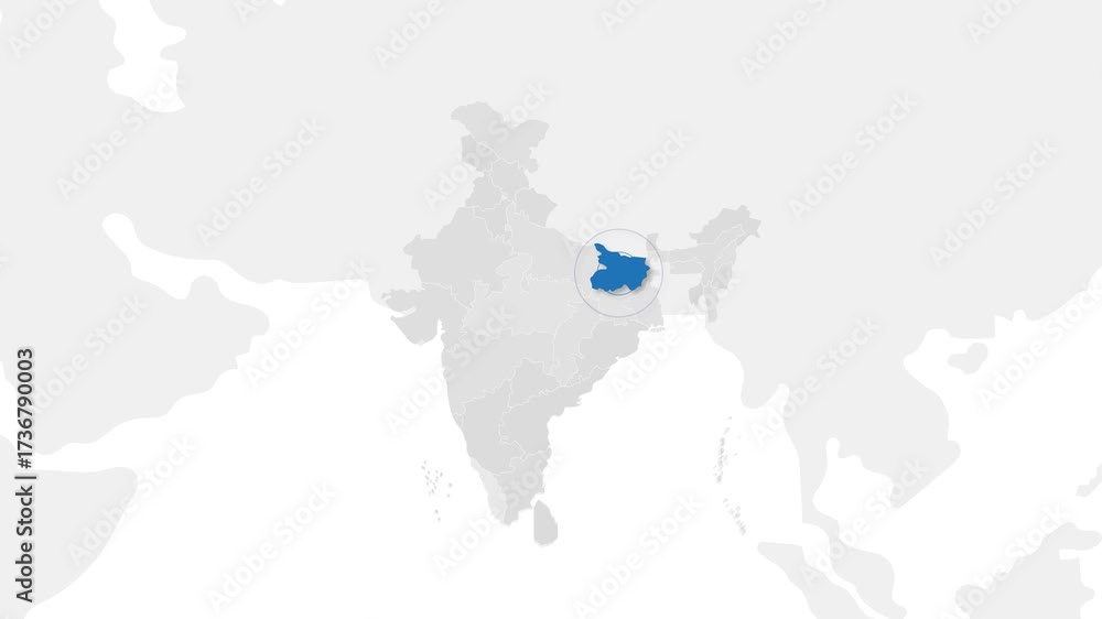Bihar, India Animated Political Map | Professional State Geography ...