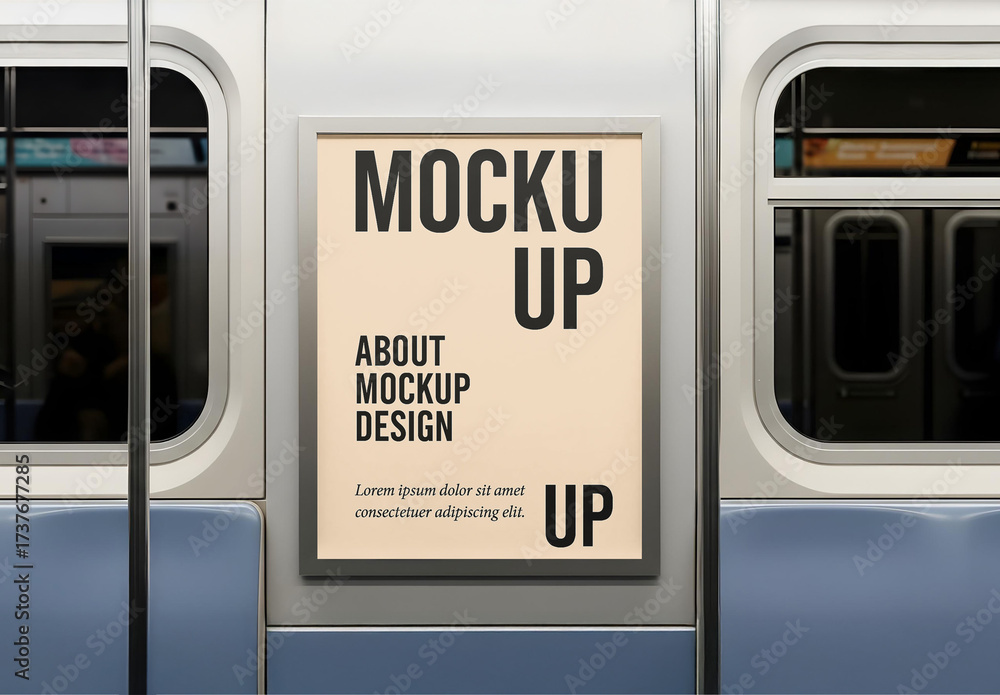 Subway Advertisement Poster Mockup Stock Template | Adobe Stock