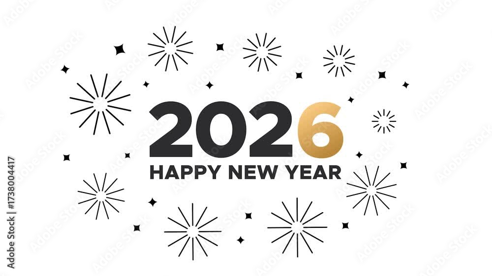 Happy New Year 2026 countdown with fireworks 2026 new year number ...