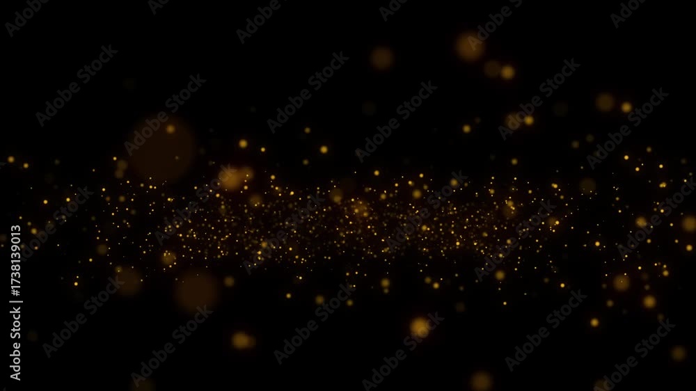Golden Particles Overlay Animation with sparkling glow and light flare ...
