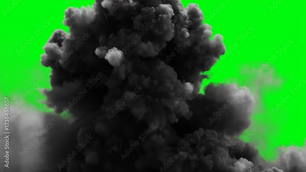 Volcanic Ash Cloud Green Screen - A dramatic, realistic volcanic ash ...