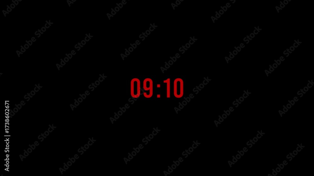 10 Minute Digital Negative Countdown. Ten Minute Digital Timer. digital ...