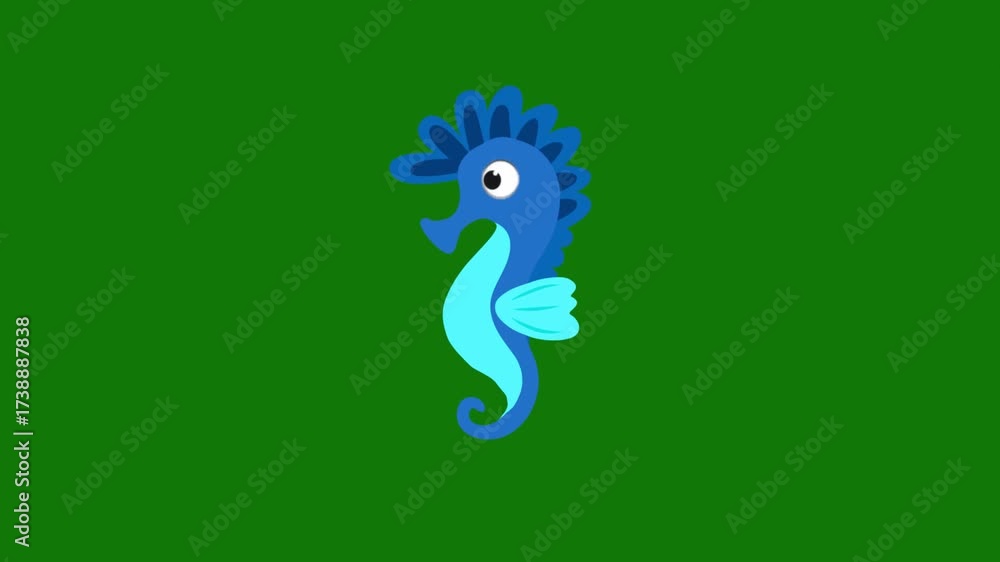 Funny parrot fish, 2D Cartoon Fish Swimming Animation. Loop 2d ...