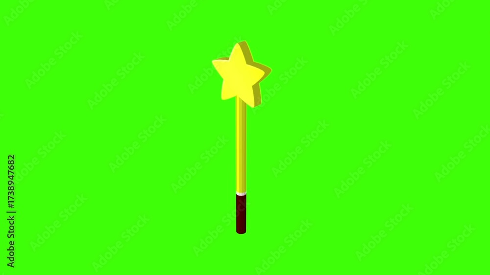 magic wand icon animation with green screen background for chroma key ...
