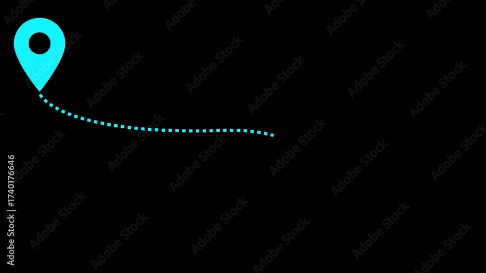 Animated Dotted Line Path with Location Pin Travel Route Animation with ...
