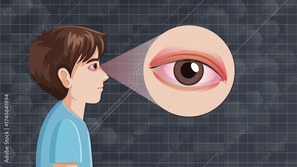 Applying Eye Drops for Conjunctivitis Relief in Child Animation Видео ...