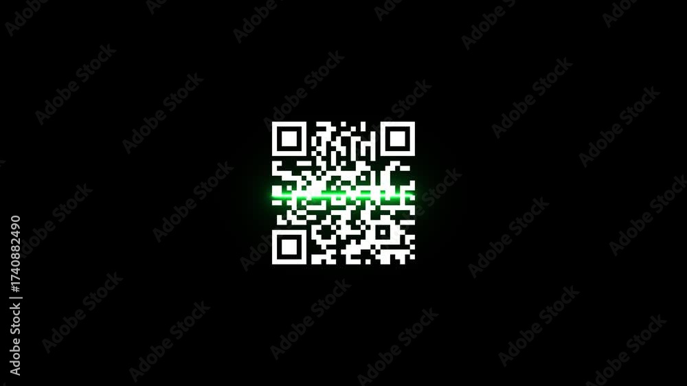 QR Code Payment Icon Animation – Scanning QR Code for Digital ...