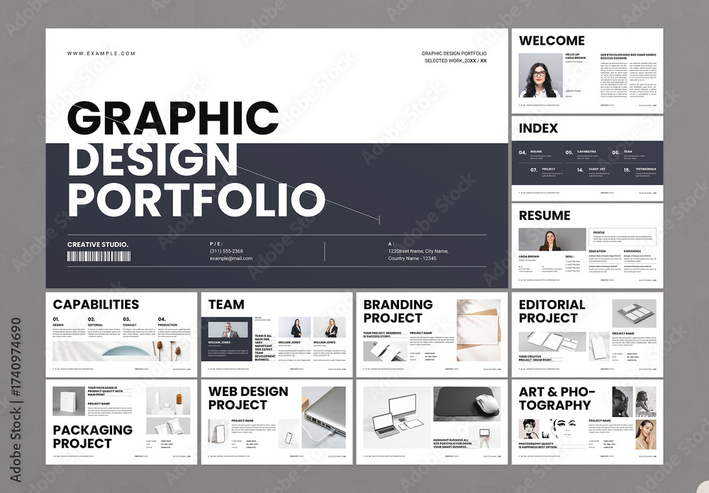 Graphic Design Portfolio Presentation Template Stock Template | Adobe Stock