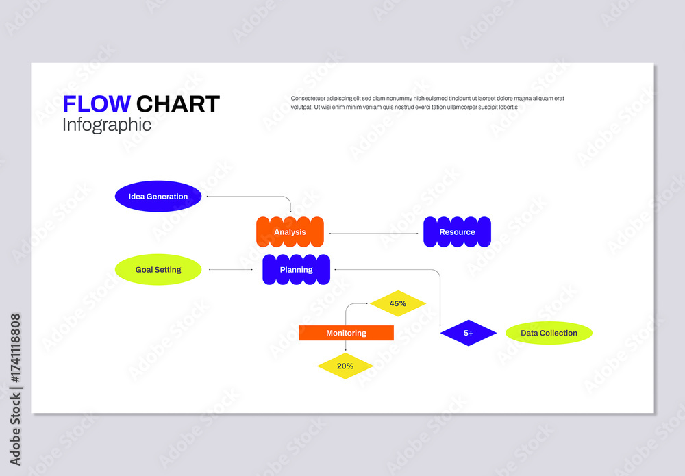 Modern Flowchart Workflow and Strategy Step Infographic Layout Stock ...