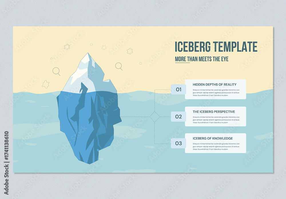 Corporate Iceberg Infographic Diagram for Data Analysis and Business ...