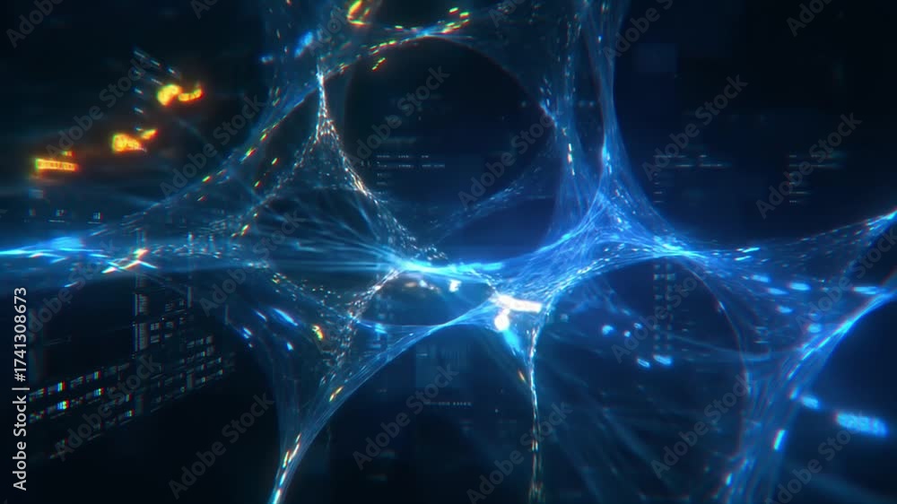 Neural Network Big Data Flow Visualization, Binary Code Matrix, AI ...