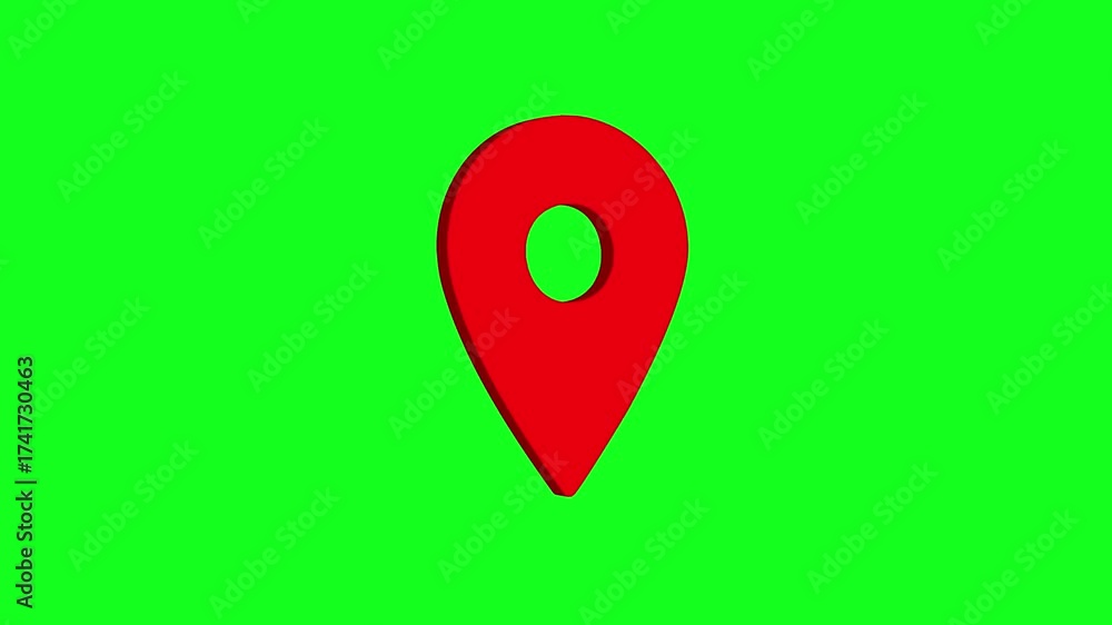 Simple, clean, and modern pop up animation of red location pin, GPS ...