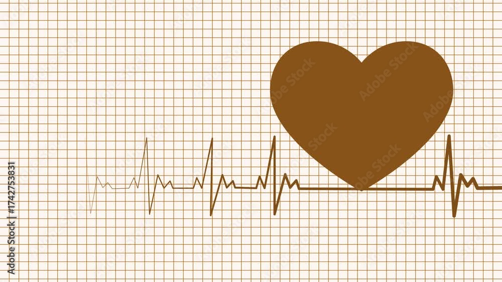 ECG Line Animation in Flat Minimal Medical Monitor Display for Motion ...