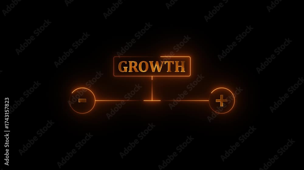Abstract neon glowing growth download symbol progress for increasing ...