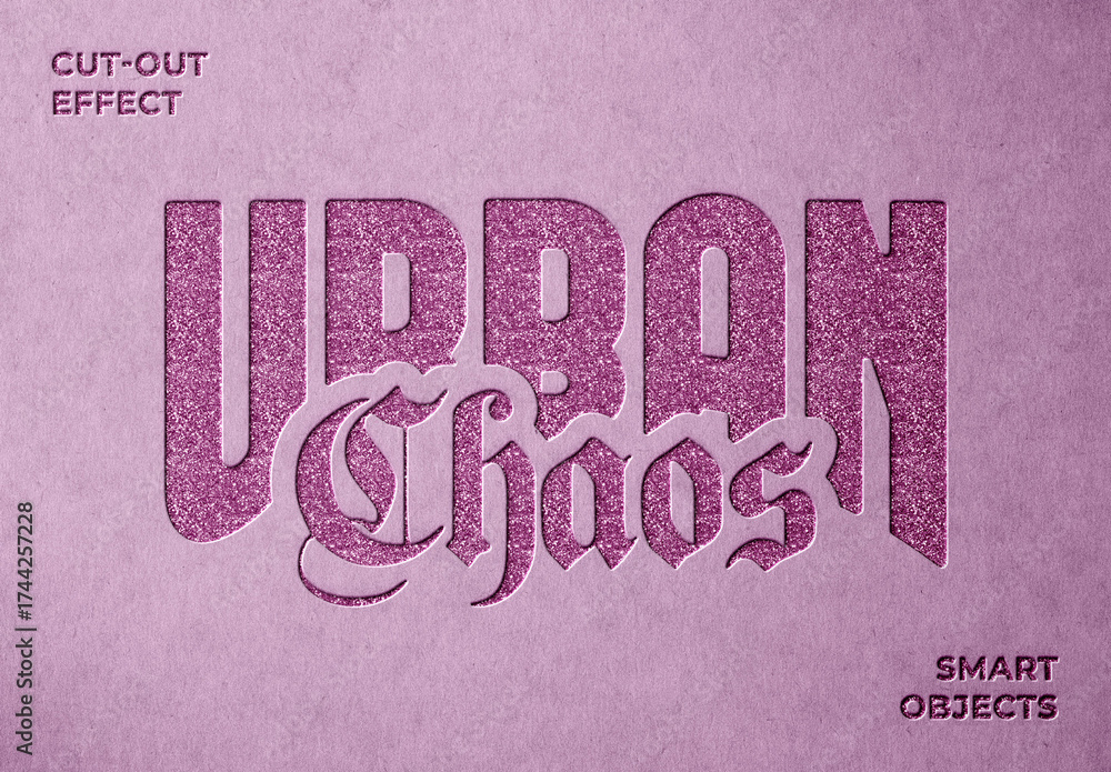 Cut Out Pink Glitter & Text Logo Effect Mockup Stock Template | Adobe Stock