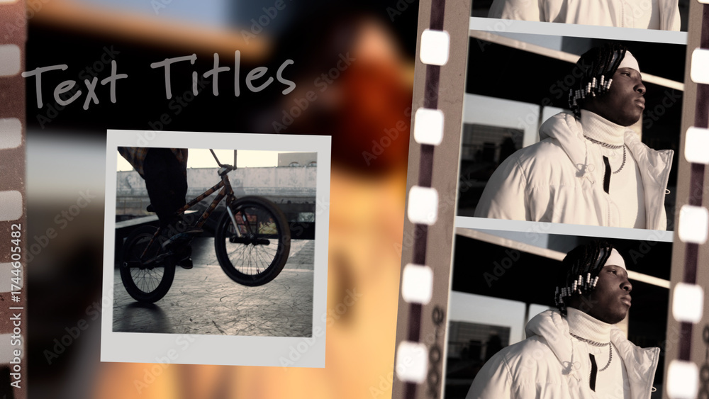 Slide Along Collage Transition With Media Replace & Text 1 Stock ...
