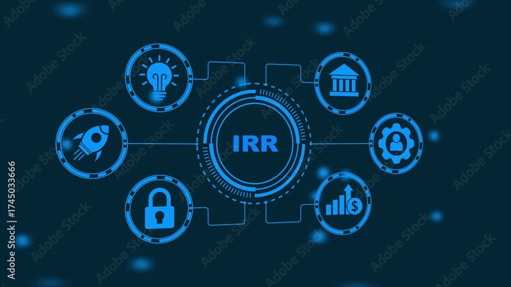 Internal Rate of Return IR Investment Metric with Icons and Network ...