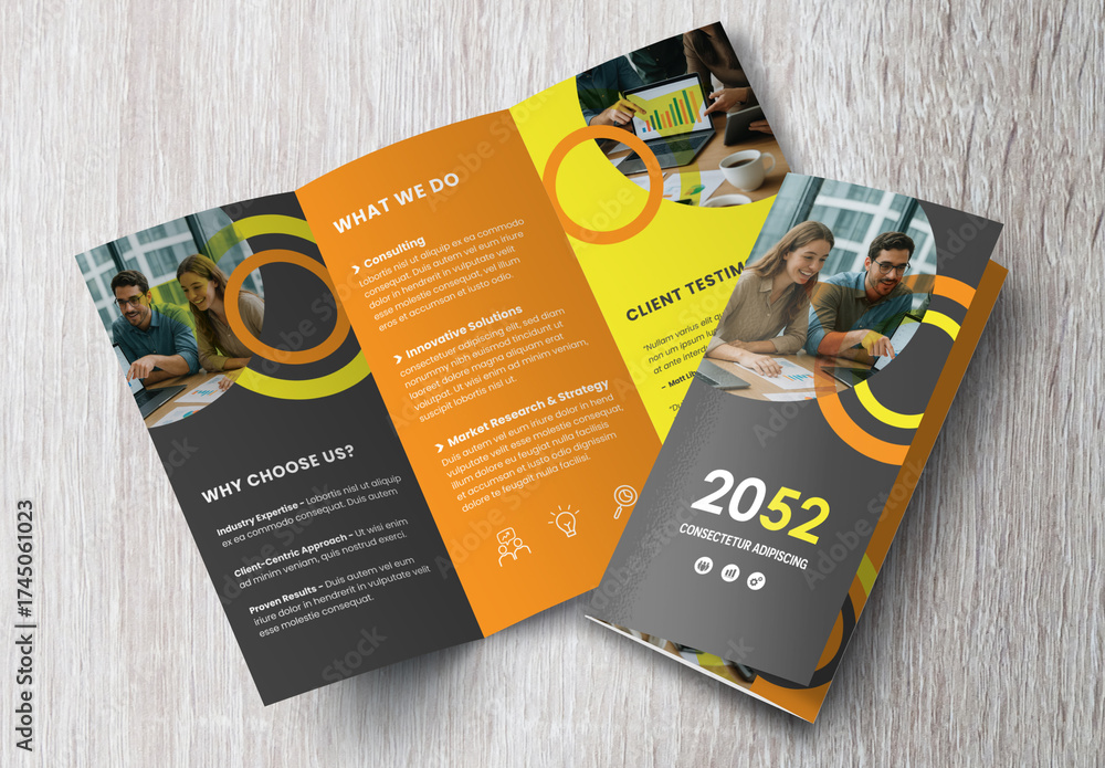 Corporate brochure design template – Professional modern tri-fold ...