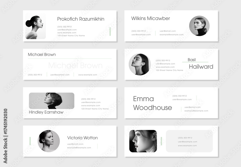 Modern Minimalist Email Signature Template Set Stock Template | Adobe Stock