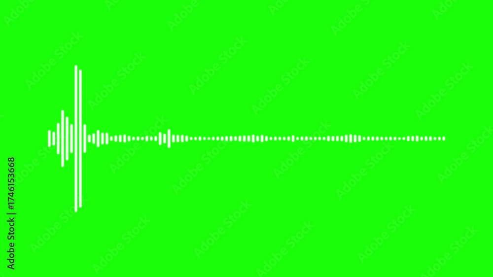 4K white digital audio soundwave visualizer Animation on green screen ...