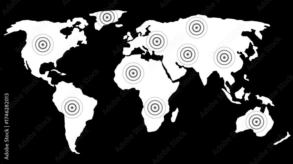 World map travel route location animation, world map showing the ...