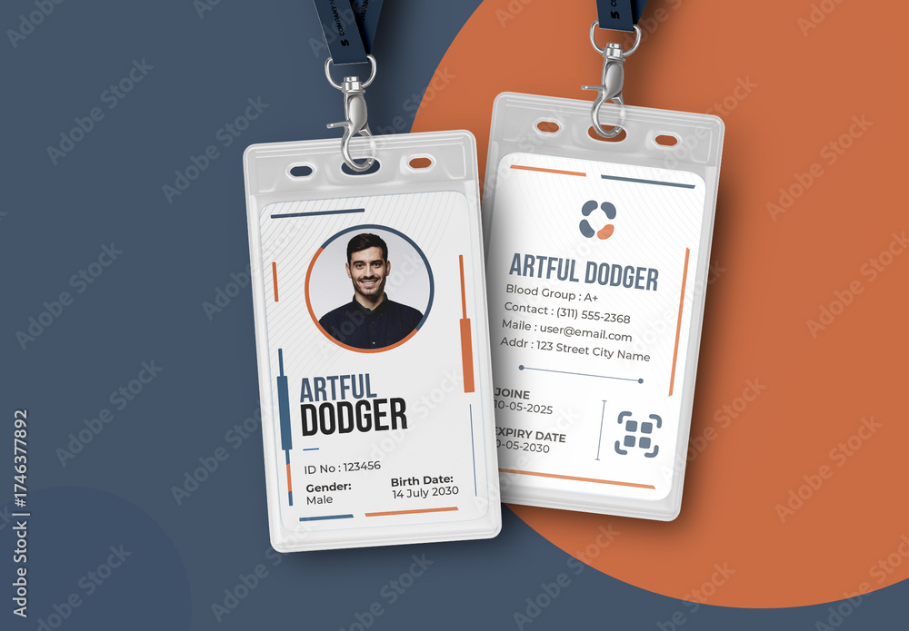 Employee ID Card Design Layout Stock Template | Adobe Stock