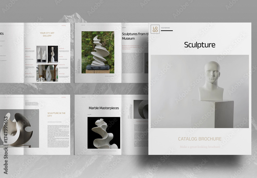 Art Gallery Catalog Brochure Layout Stock Template | Adobe Stock