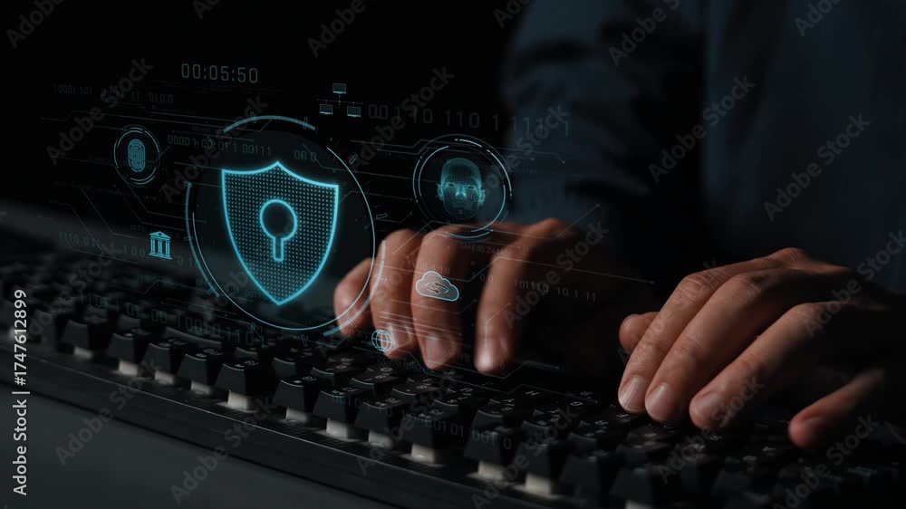 Cyber security interface with biometric and AI-powered protection ...