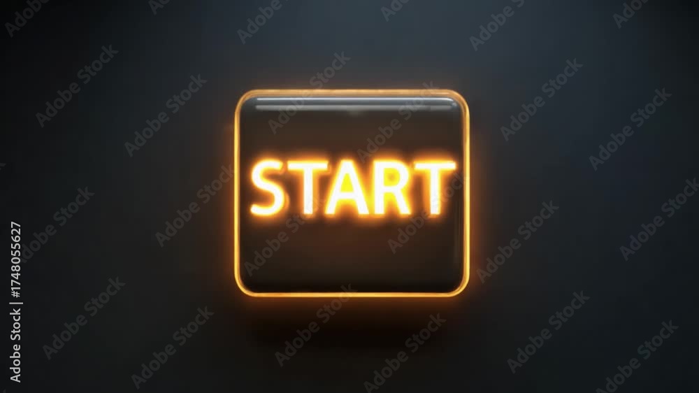 Video „Illuminated Start Button with Sparkling Effects Representing ...