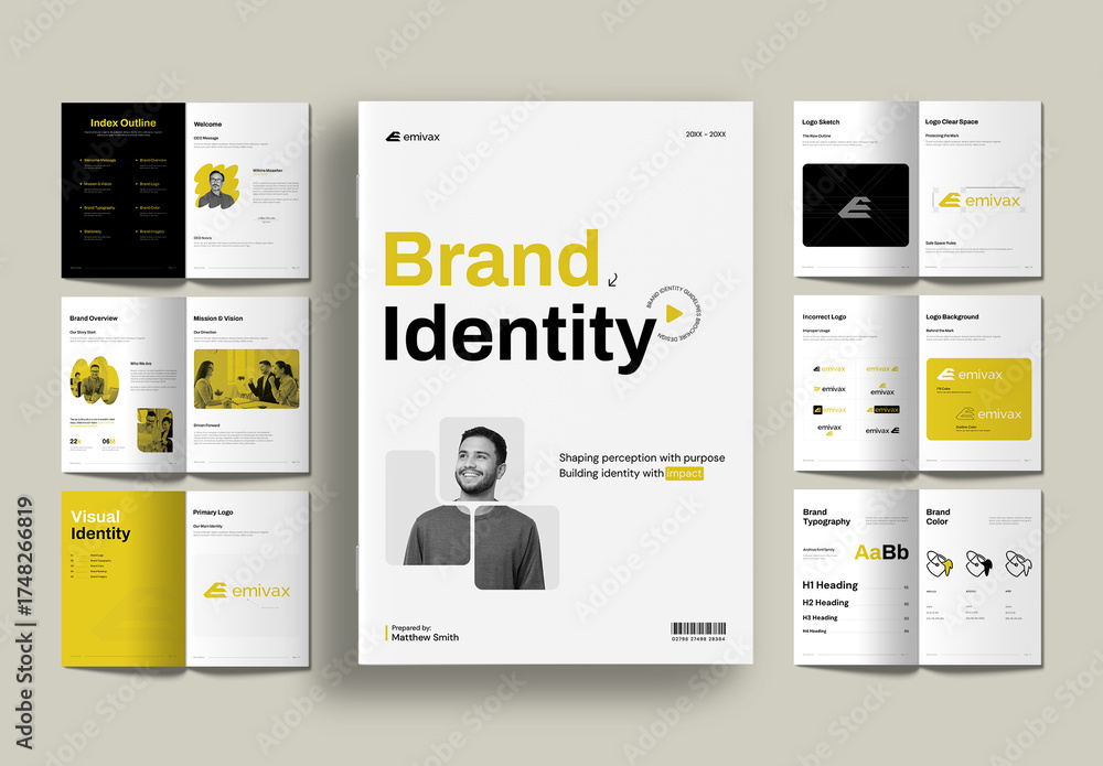 Modern Brand Identity Guidelines Brochure Design Layout Stock Template ...