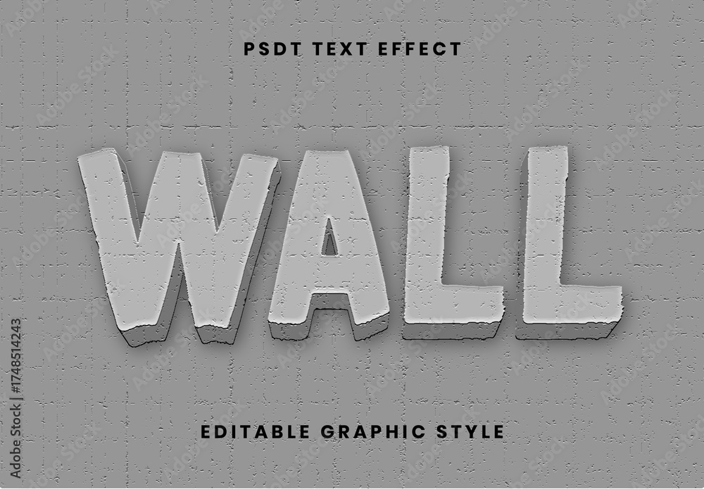 Gray Embossed Concrete Text Effect Bold 3D Cement Font Stock 템플릿 ...