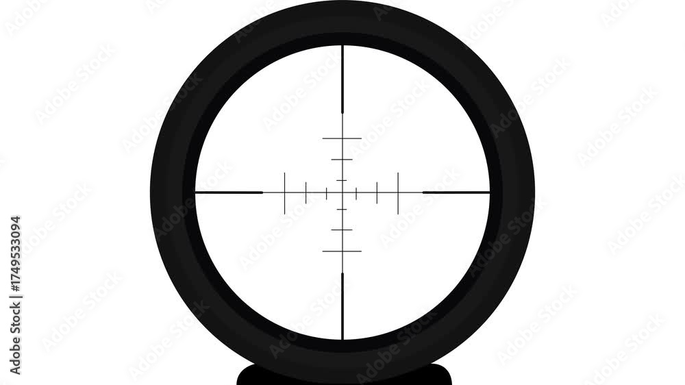 target icon animation on white background. Sniper Scope icon. Aim ...