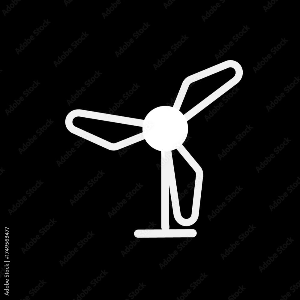 Wind power Icon | Animated Icon Video for UI, App & Motion Design, wind ...