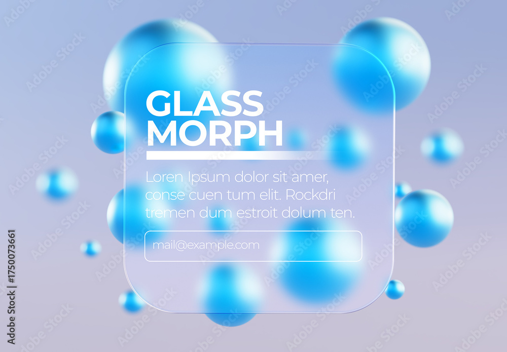 Glassmorphism Shapes Mockup Stock Template | Adobe Stock