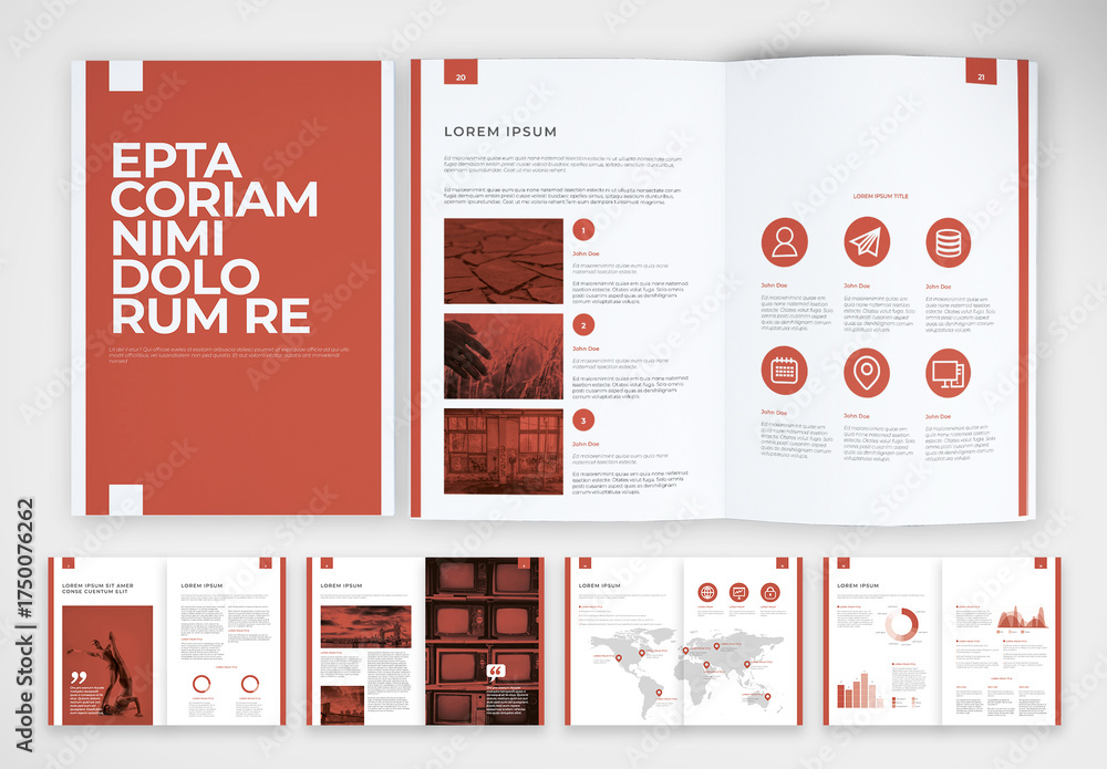 Terracotta Business Report Template Stock Template | Adobe Stock