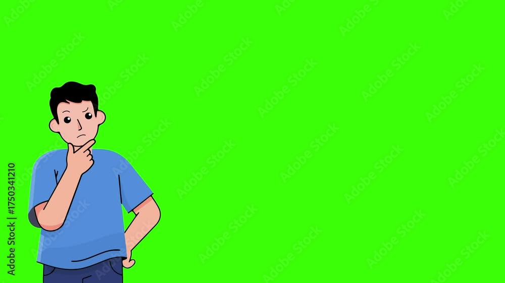 confused dizzy animated person thinking confused dizzy 2d green screen ...