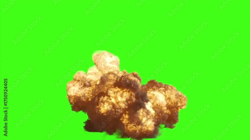 Vídeo do Stock: Massive Explosion Animation on Green Screen Fireball ...