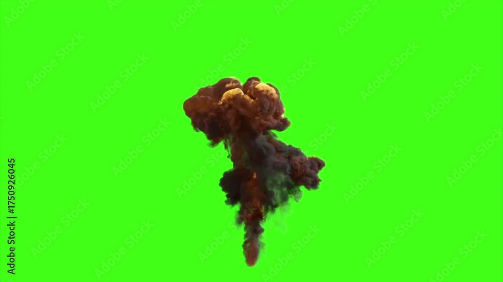 Stockvideon Massive Explosion Animation on Green Screen Fireball Blast ...