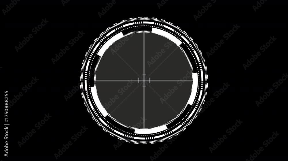 HUD Heads up spaceship cockpit display compass rotating disc or sci-fi ...