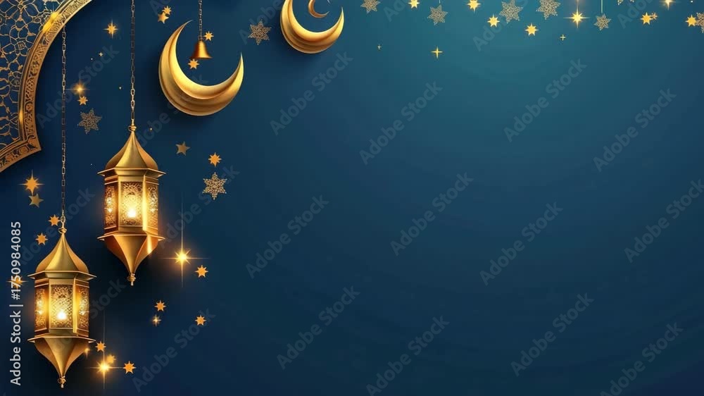 Video Stock Elegant Islamic-themed video background with golden ...