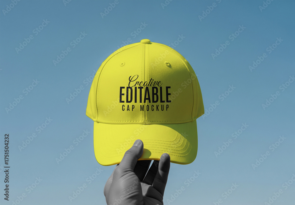 Realistic Editable Cap Hat Mockup PSD with Generative AI Stock Template ...