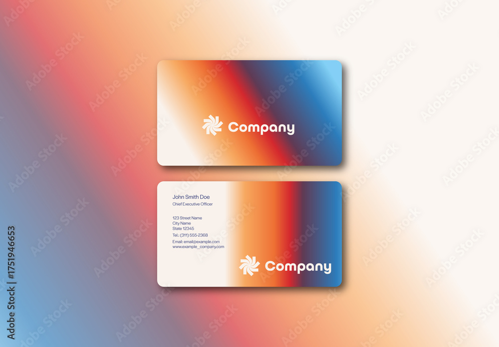 Modern Colorful Editable Gradient Background Business Card Template ...
