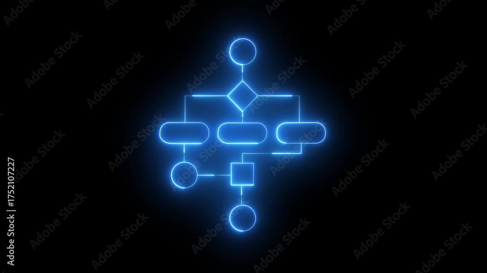 Business process and workflow automation with flowchart. Block diagram ...