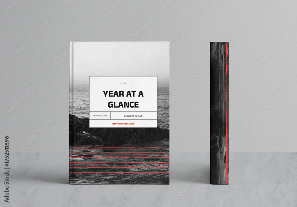 Year At Glance Planner 2026 Layout Stock Template | Adobe Stock