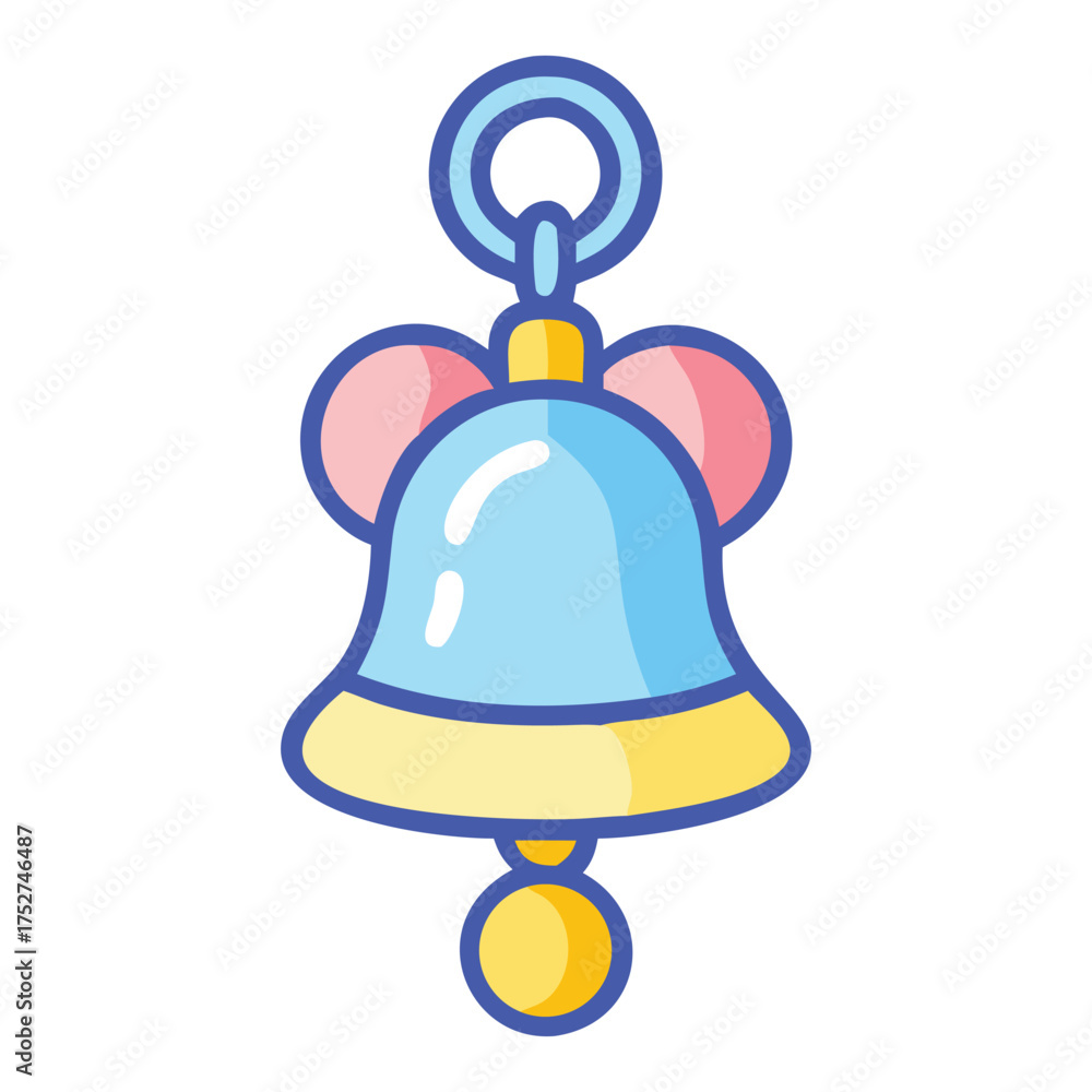Cute Blue Bell Illustration: A delightful cartoon bell, perfect for ...